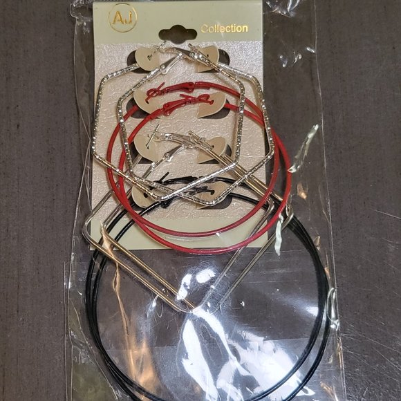 AJ Collection | Jewelry | New Aj Collection Set Of Four Pairs Of Large ...